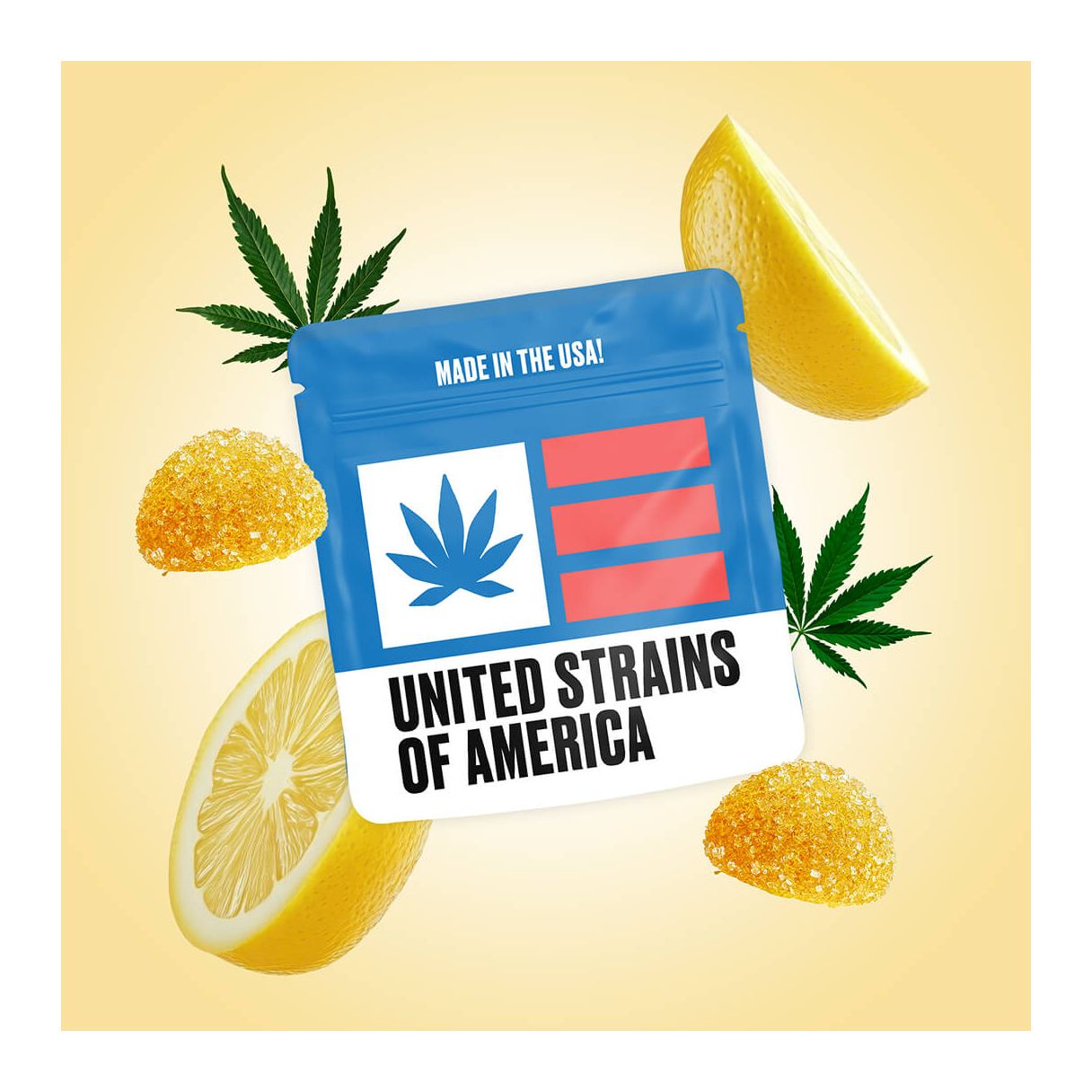 15mg Sour Lemon Delta 9 THC Gummies | United Strains of America